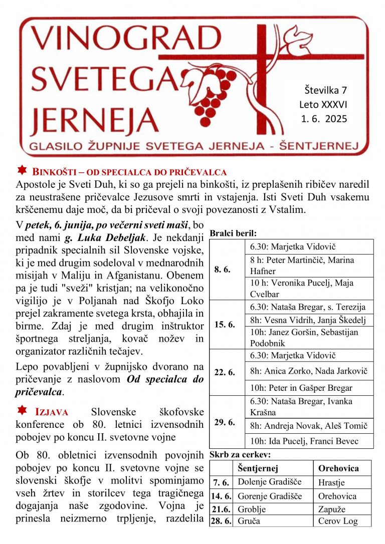 vinograd svetega Jerneja 1. 6. 2025
